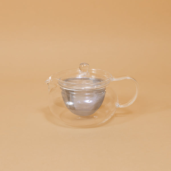 Hario ChaCha Kyusu "Maru" Glass Tea Pot for Japanese Tea - Mizuba Tea Co.
