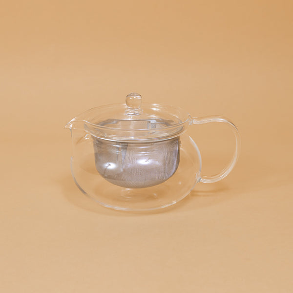 Hario ChaCha Kyusu "Maru" Glass Tea Pot for Japanese Tea - Mizuba Tea Co.